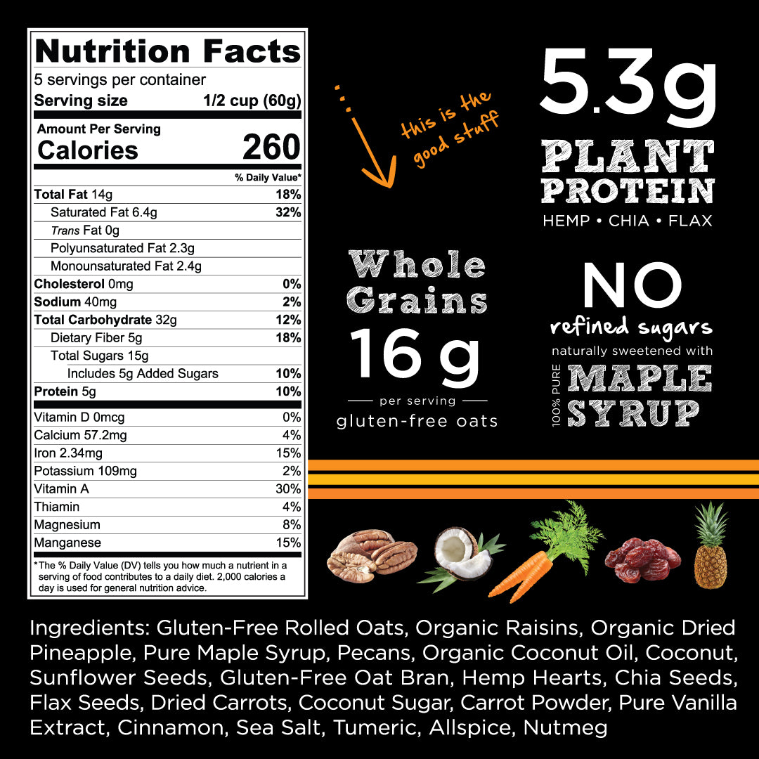 Carrot Cake Plant-Based Superfood Granola – Munki Food